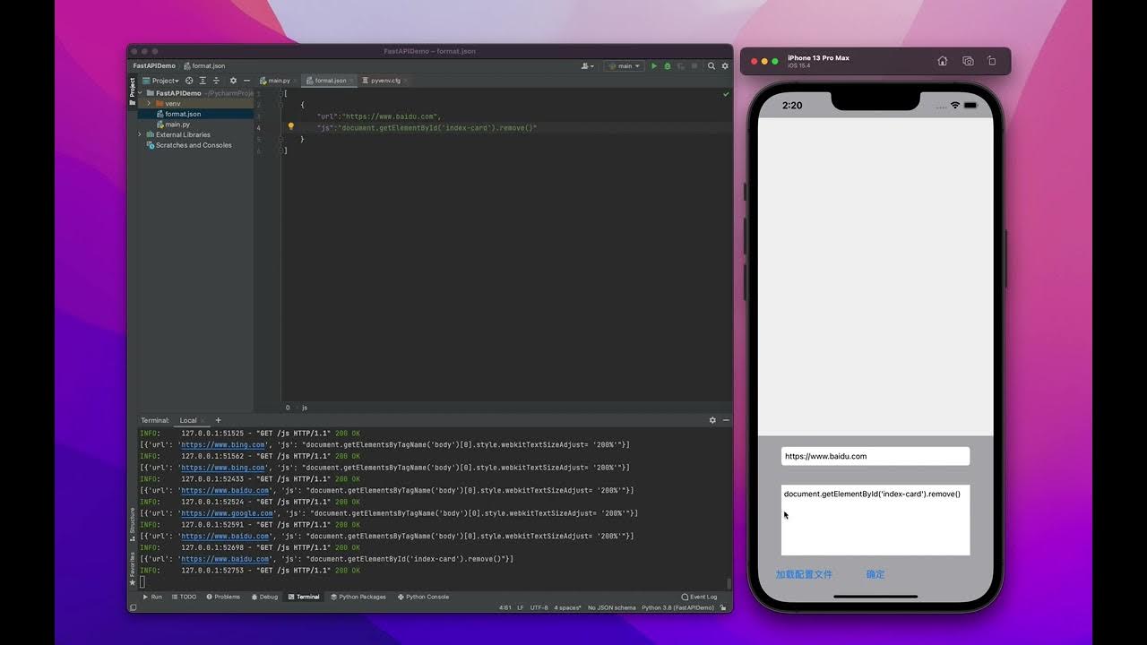 Python FastAPI and Swift WebView evaluateJavaScript - YouTube