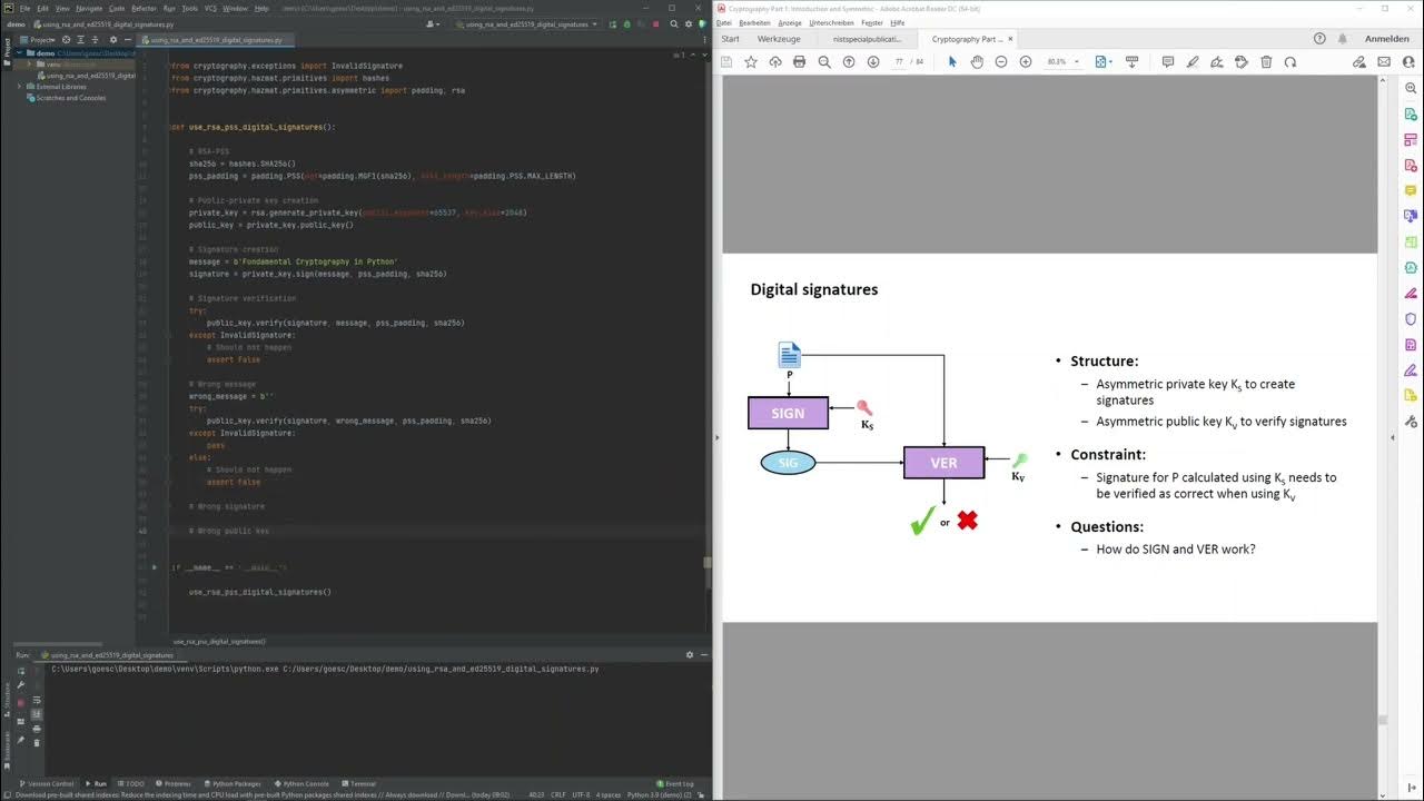 Cryptography with Python 39: Using RSA-PSS & Ed25519 signatures in Python - YouTube