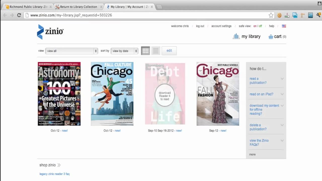 Zinio - Reading your first magazine - YouTube