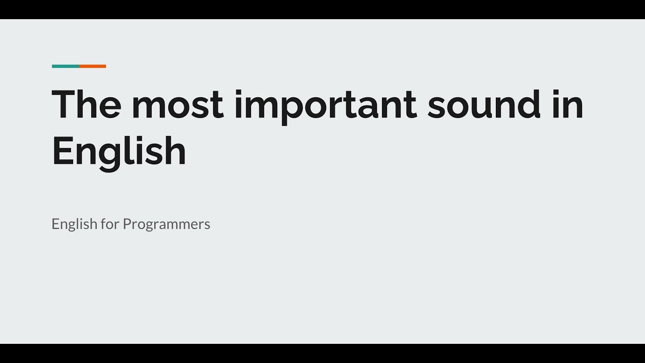 The most important sound in English - YouTube