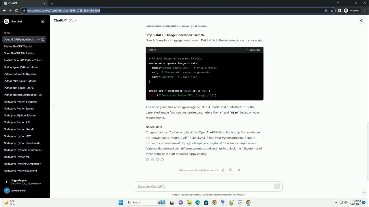 openai api with python bootcamp chatgpt api gpt 4 dall e - YouTube