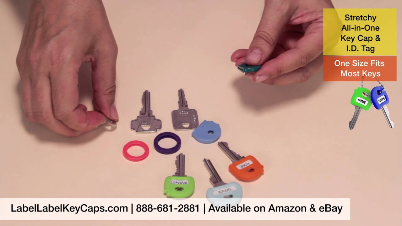 "label label" all-in-one stretchy key cap and tag - YouTube