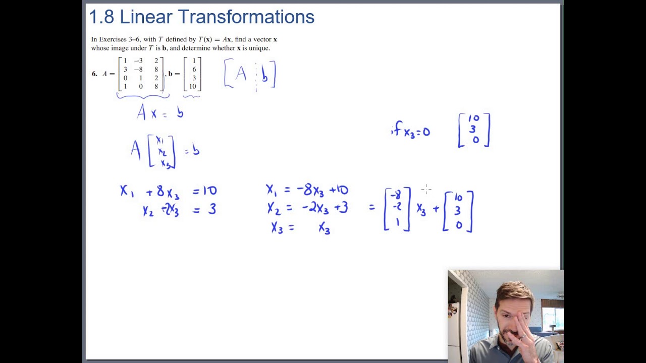 Linear Transformations homework examples (Math 204 Section 1.8 video 2 ...