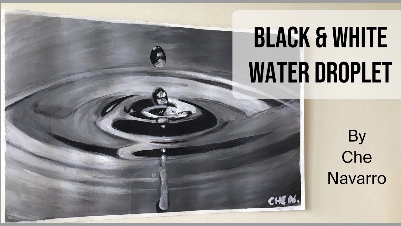 Black and White Painting Tutorial | Water Droplet - YouTube