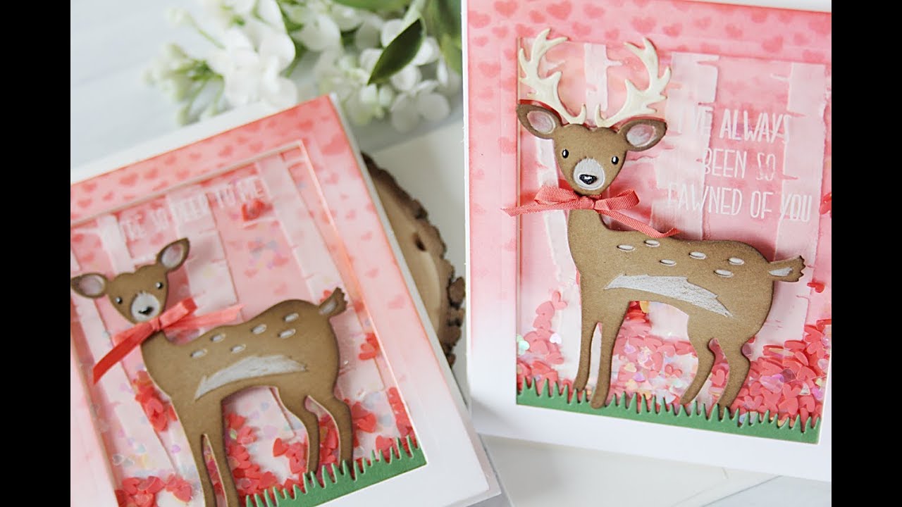 Spellbinders - Stenciled Scene Shaker Backgrounds - YouTube