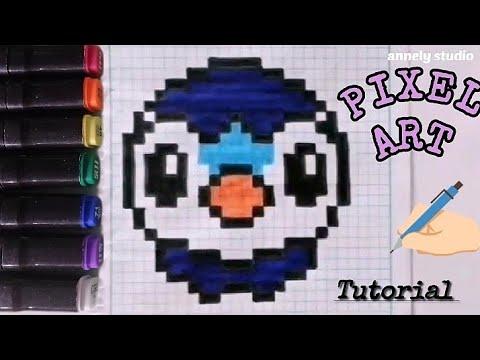 Piplup Pixel Art - How to draw piplup #pixelart - YouTube
