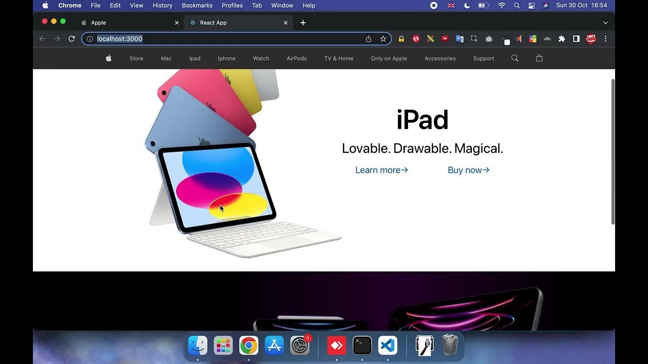 Apple website clone in react and tailwind - YouTube