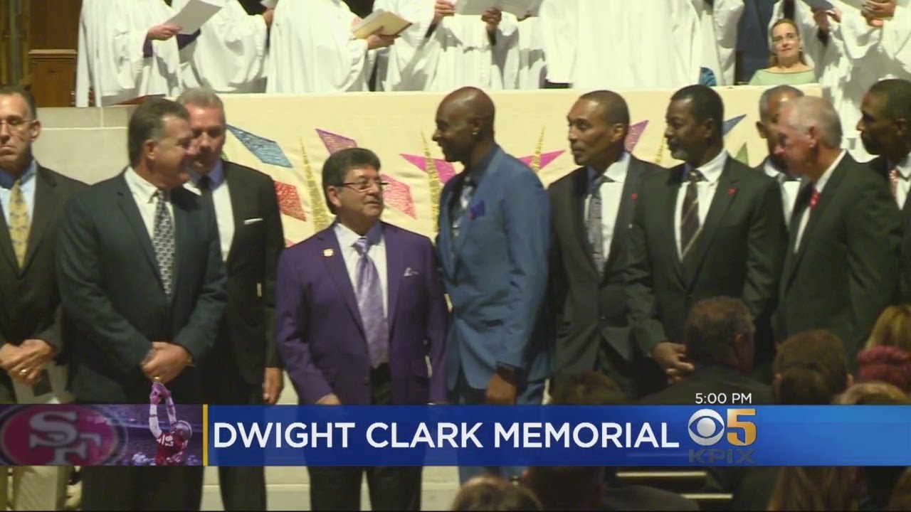 Former 49er Stars Gather To Celebrate Life Of Dwight Clark - YouTube