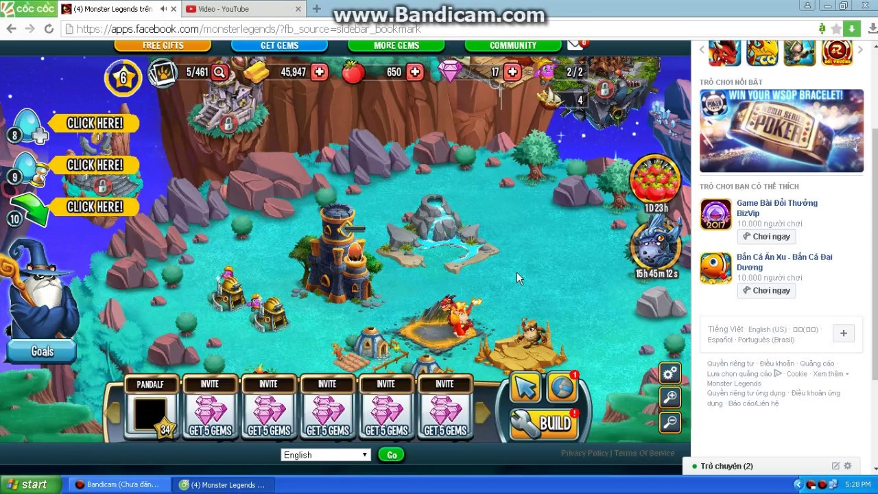 Đánh phó bản game Monster Legends trên fb - YouTube