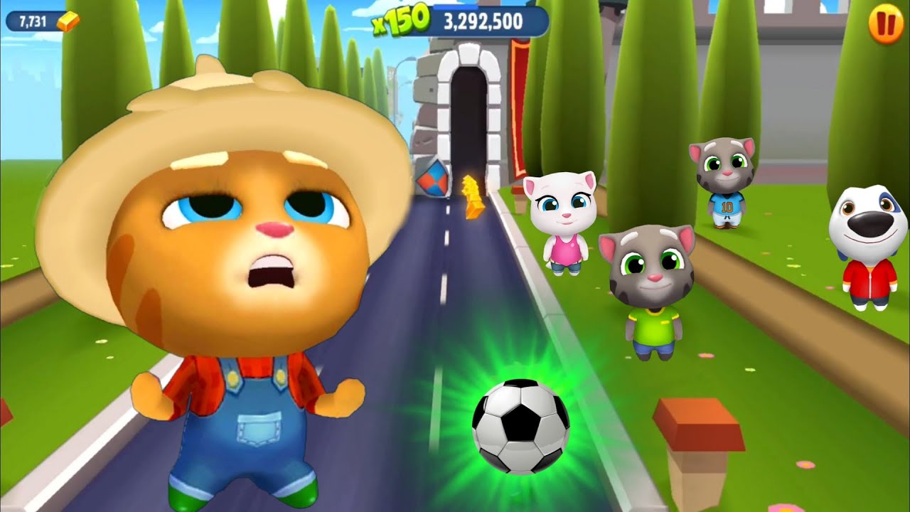 Talking Tom Gold Run New World 025 - Super Ginger vs Roy Raccoon vs All ...