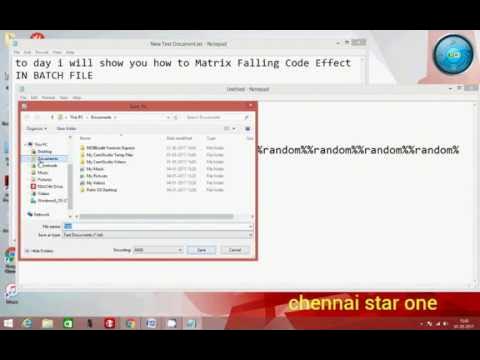 How to create matrix flow in notepad batch file - YouTube