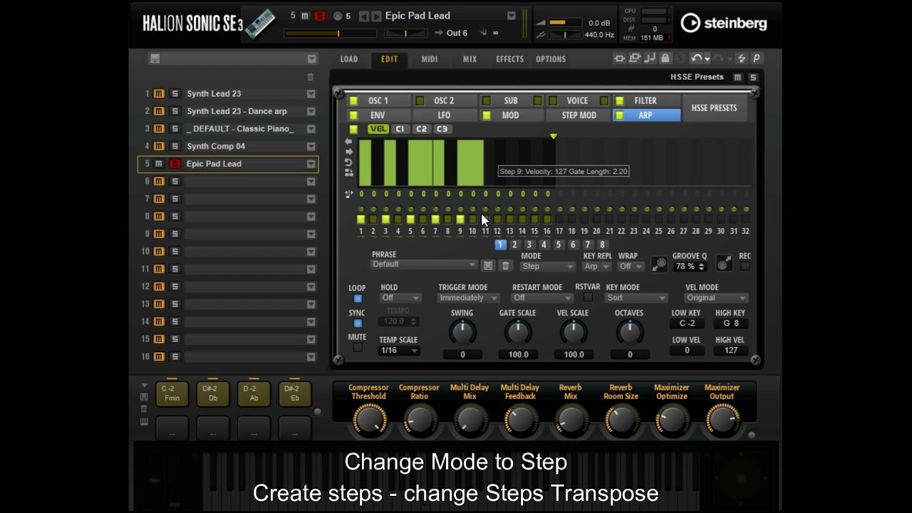 Easy chord progressions composing - Synth Lead (Arpeggiator) - YouTube