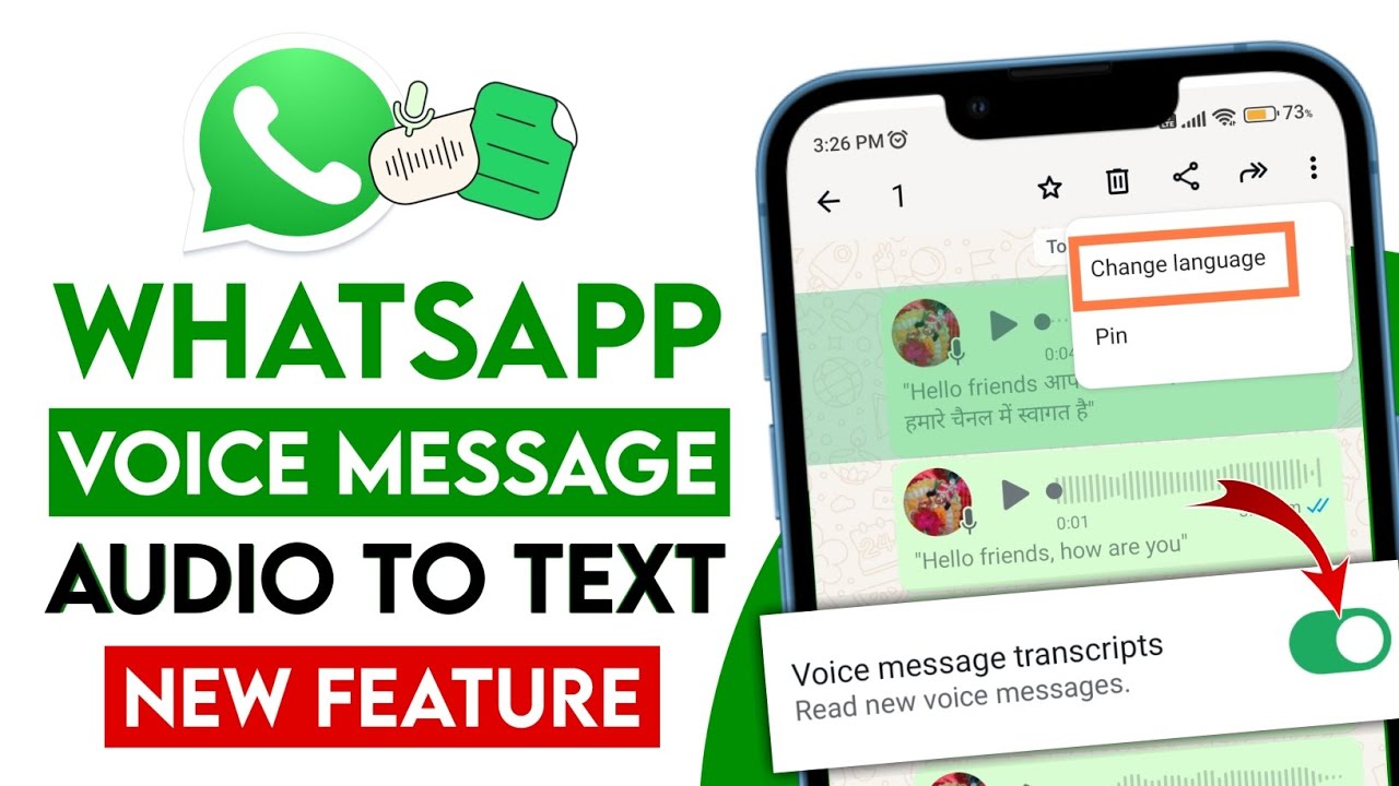 WhatsApp New UPDATE: Voice Message Transcript Feature kaise Use kare ...