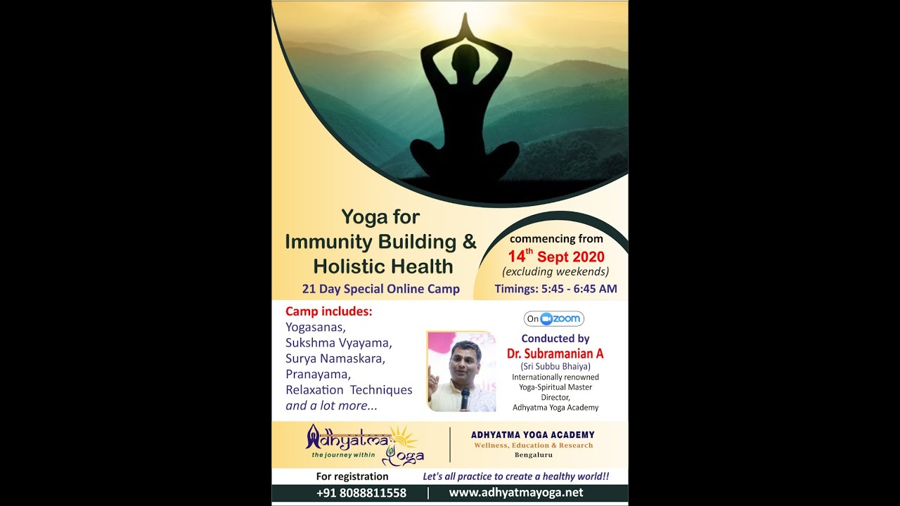 Adhyatma Yoga Shibhira - Yoga for Immunity Building & Holistic Health ...