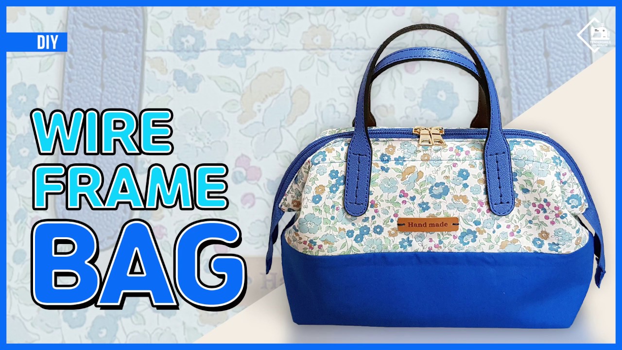 DIY/ WIRE FRAME BAG/ WIRE FRAME POUCH/ 가방입구가 넒은 휠 프레임 가방 만들기 / sewing ...