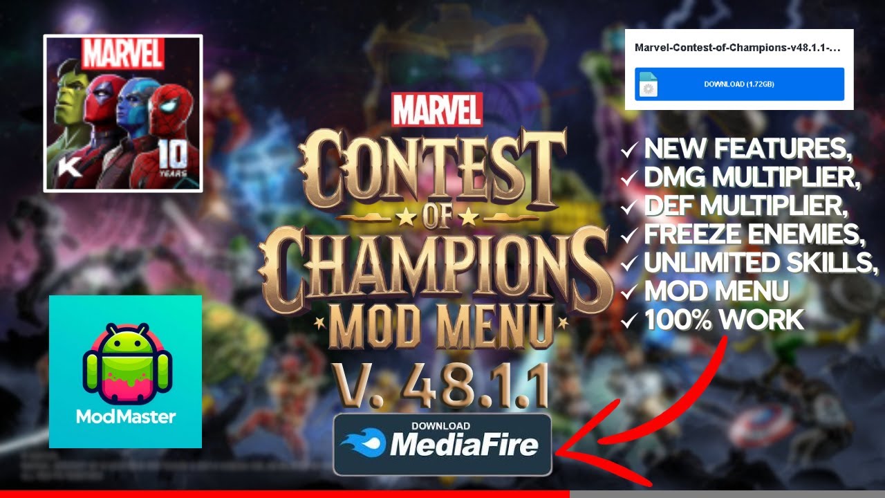 ¡MCoC MOD MENU ACTUALIZADO v48.1.1! ⚡ Multiplicador de Daño y Defensa⚡ ...