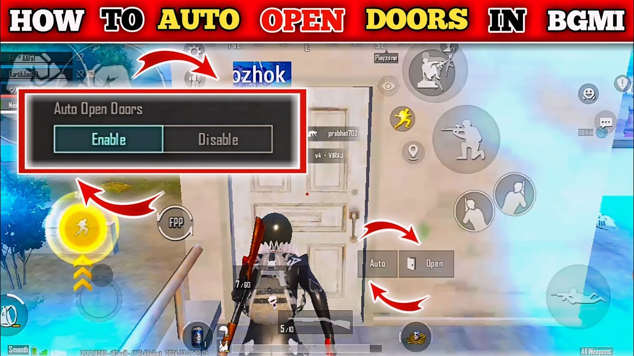 Pubg AUTO GATE OPEN settings || Auto door open in bgmi || pubg me auto ...
