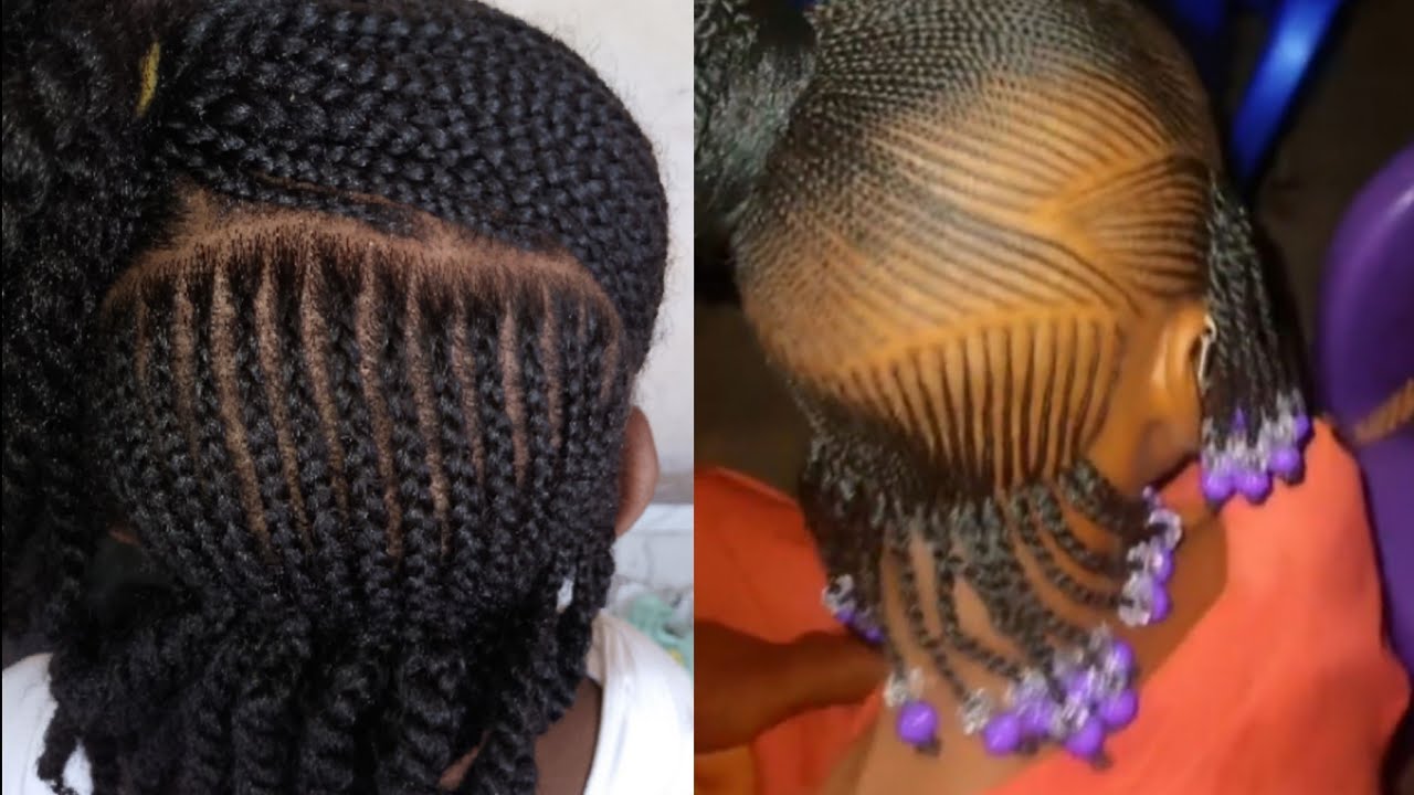 #143 How to cornrow for beginners 4 only - YouTube