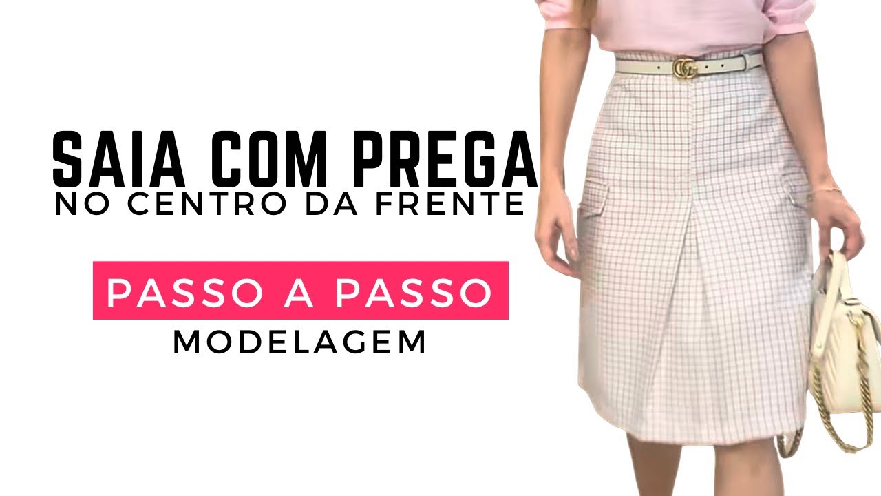 COMO FAZER SAIA COM PREGA NO CENTRO DA FRENTE - MODELAGEM │ VIVIANE ...