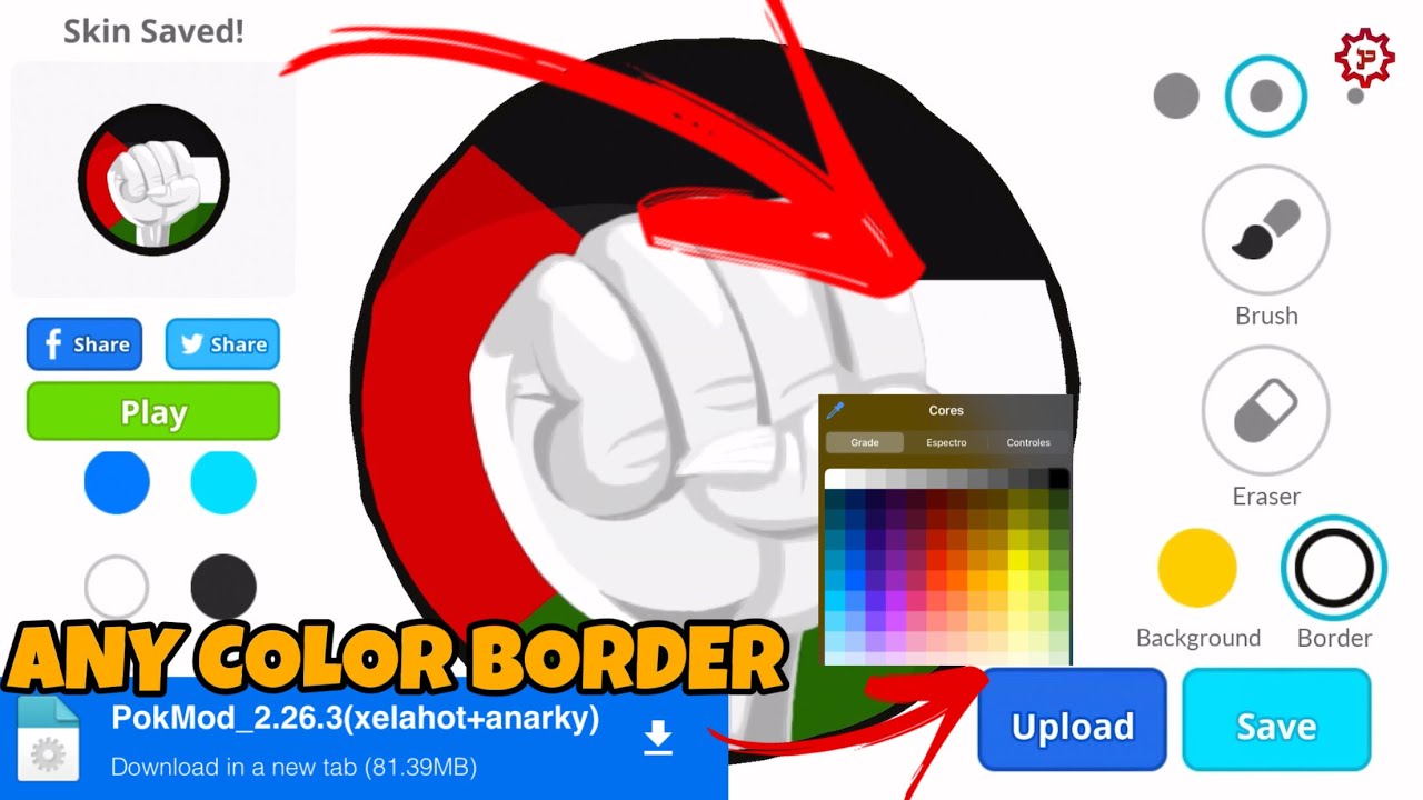 TUTORIAL CUSTOM SKIN AGAR.IO WITH ANY BORDER COLOR, VERSION 2.26.3 (AGAR.IO MOBILE) - YouTube