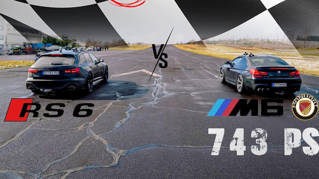 BMW vs Audi || RS6 vs M6 von Manhart (743PS) - Drag Race - YouTube