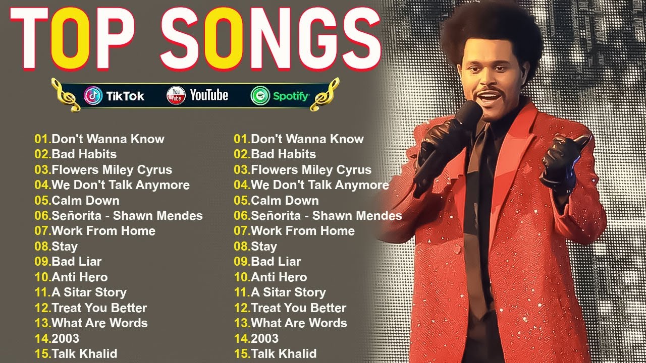 The Weeknd, Bruno Mars, Dua Lipa, Adele, Maroon 5, Rihanna, Ed Sheeran ...