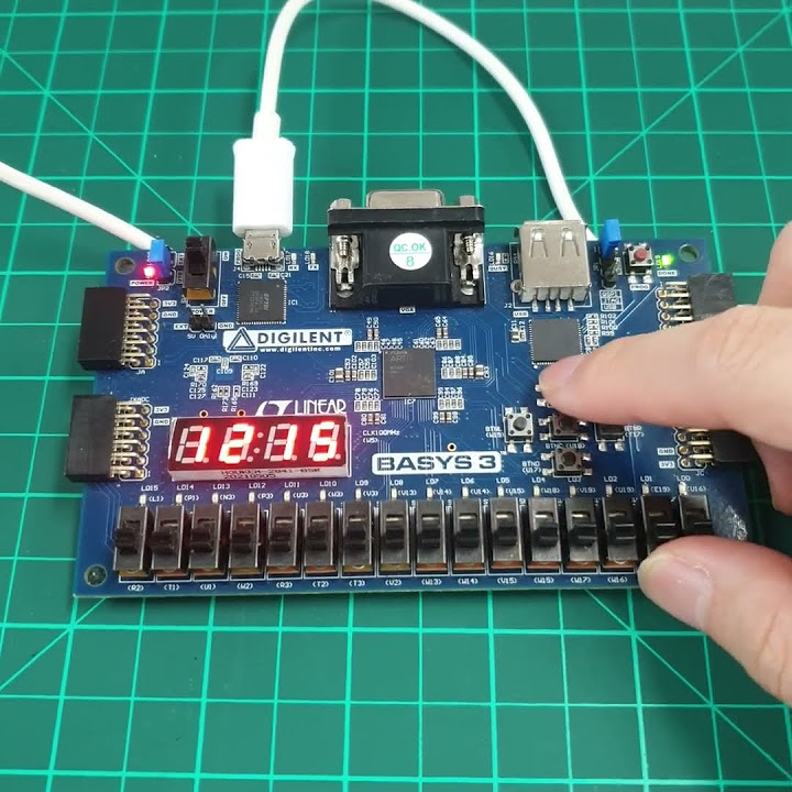 function counter( btn click - conut up down toggle) verilog coding - YouTube