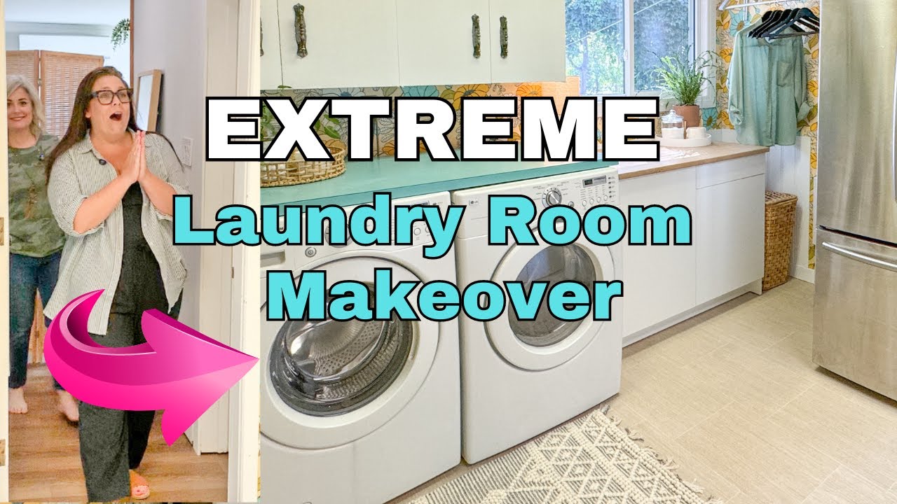 Extreme Laundry Room Makeover with the CRAZIEST Before & After! - YouTube