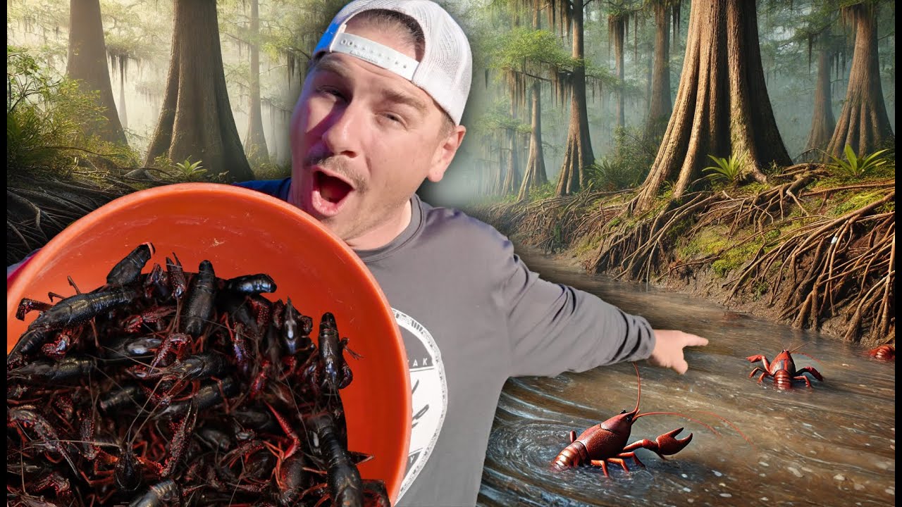 Catching CRAWFISH from a DITCH in the SWAMP! ( Catch and Cook ) - YouTube