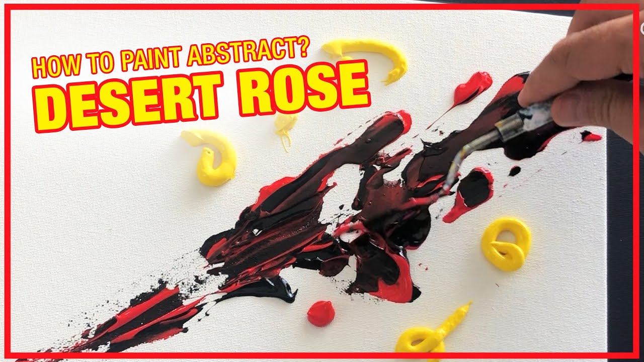 Desert Rose Abstract Painting Demo / Day 054 / For Beginners / Daily ...