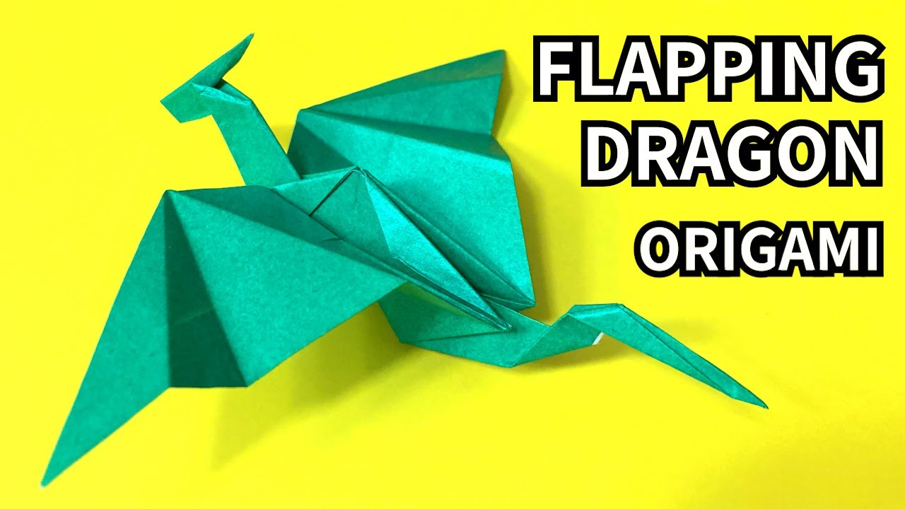 How to make an easy origami flapping dragon - YouTube