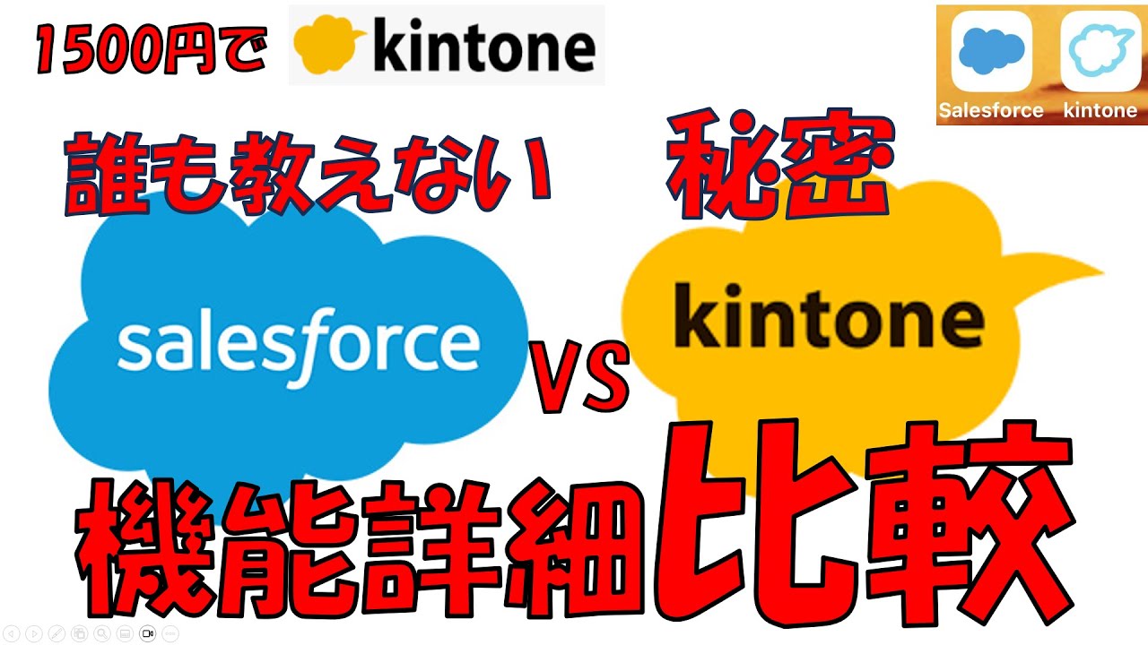 セールスフォースとキントーン機能比較 Kintone Salesforce サイボウズ セールスフォース Youtube