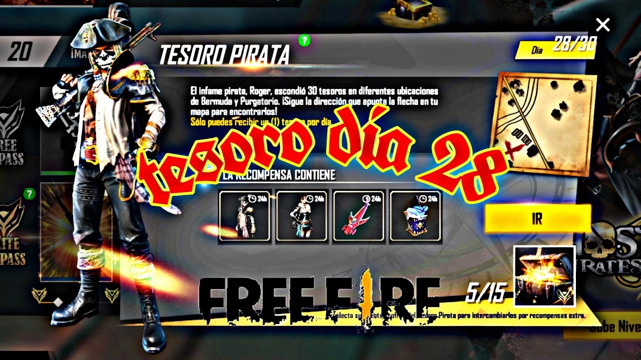 Ubicación del tesoro día 28 de free fire - YouTube
