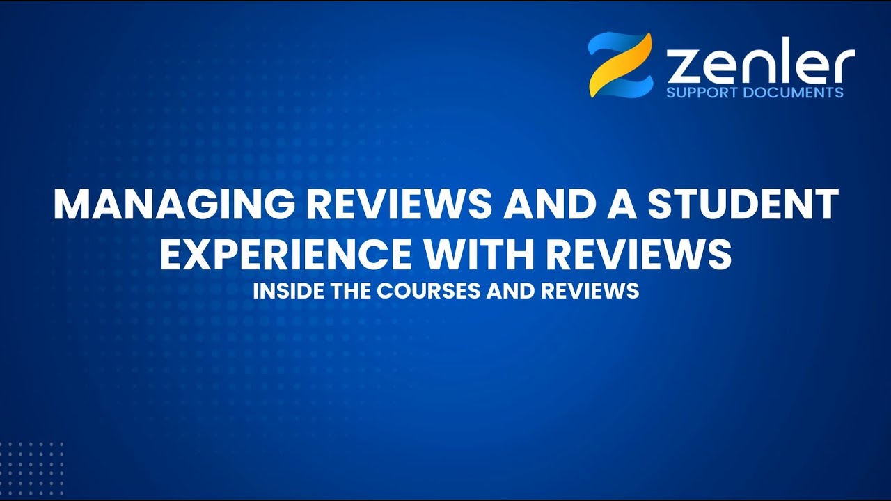 👉 Courses - Reviews - Managing Reviews and a Student Experience with ...