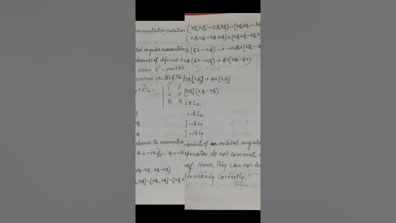 Commutation Relation Of ,Lx Ly And Lz - YouTube
