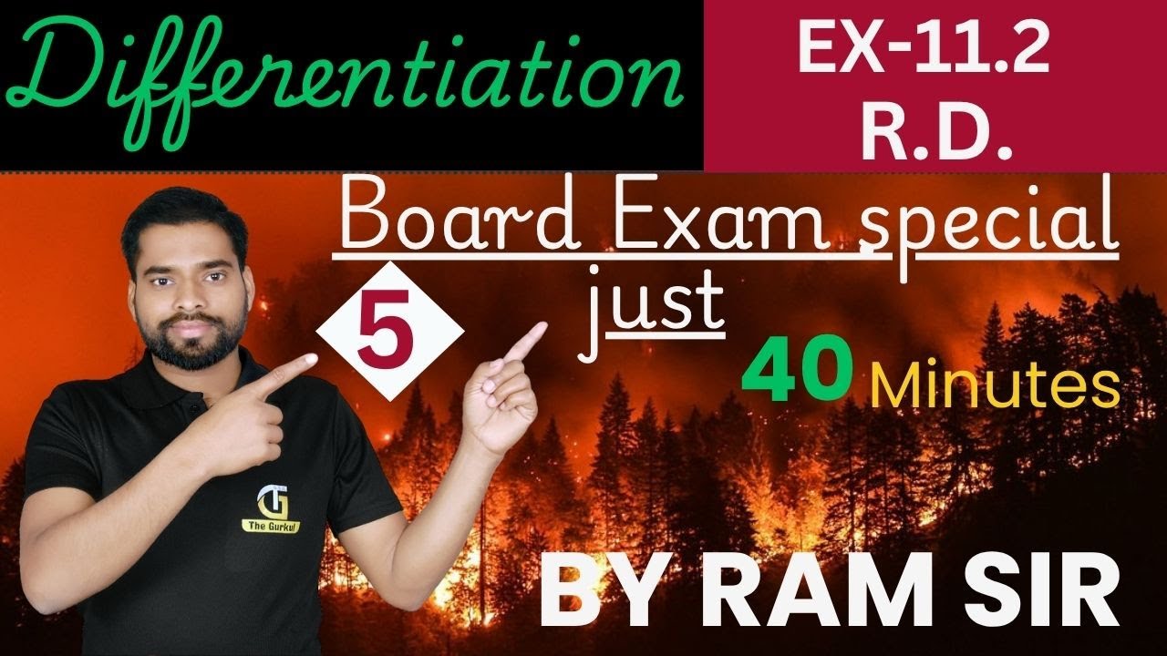Class 12 Maths (CBSE/ISC)– Differentiation | R.D. | Ex-11.2 by Ram Sir ...