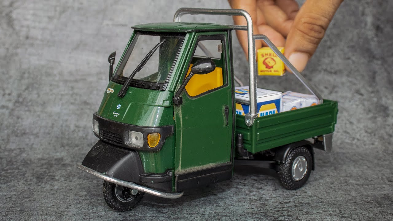 Unboxing Of Mini Piaggio Ape 1:18 Diecast Scale Model Auto Rickshaw ...