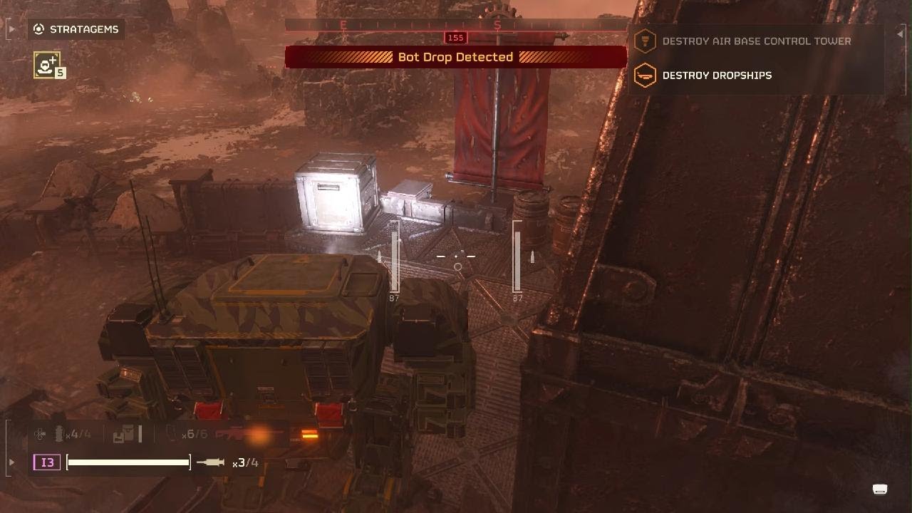 HELLDIVERS 2, VS bots, abandoned in a difficulty 6-7 mission alone ...