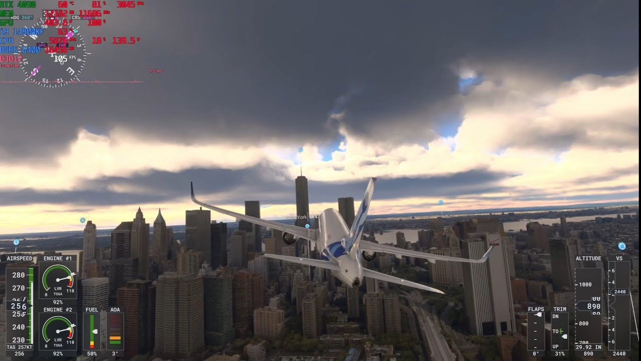 Microsoft Flight Simulator 4K Ultra RTX 4090 i9 14900KF New York City ...