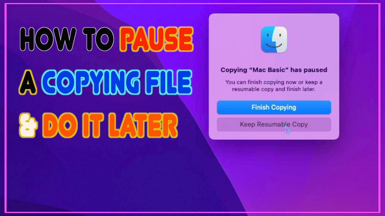 How To Pause A Copying File And Resume It For Later On Mac YouTube How To Pause A Copying File And Resume It For Later On Mac YouTube