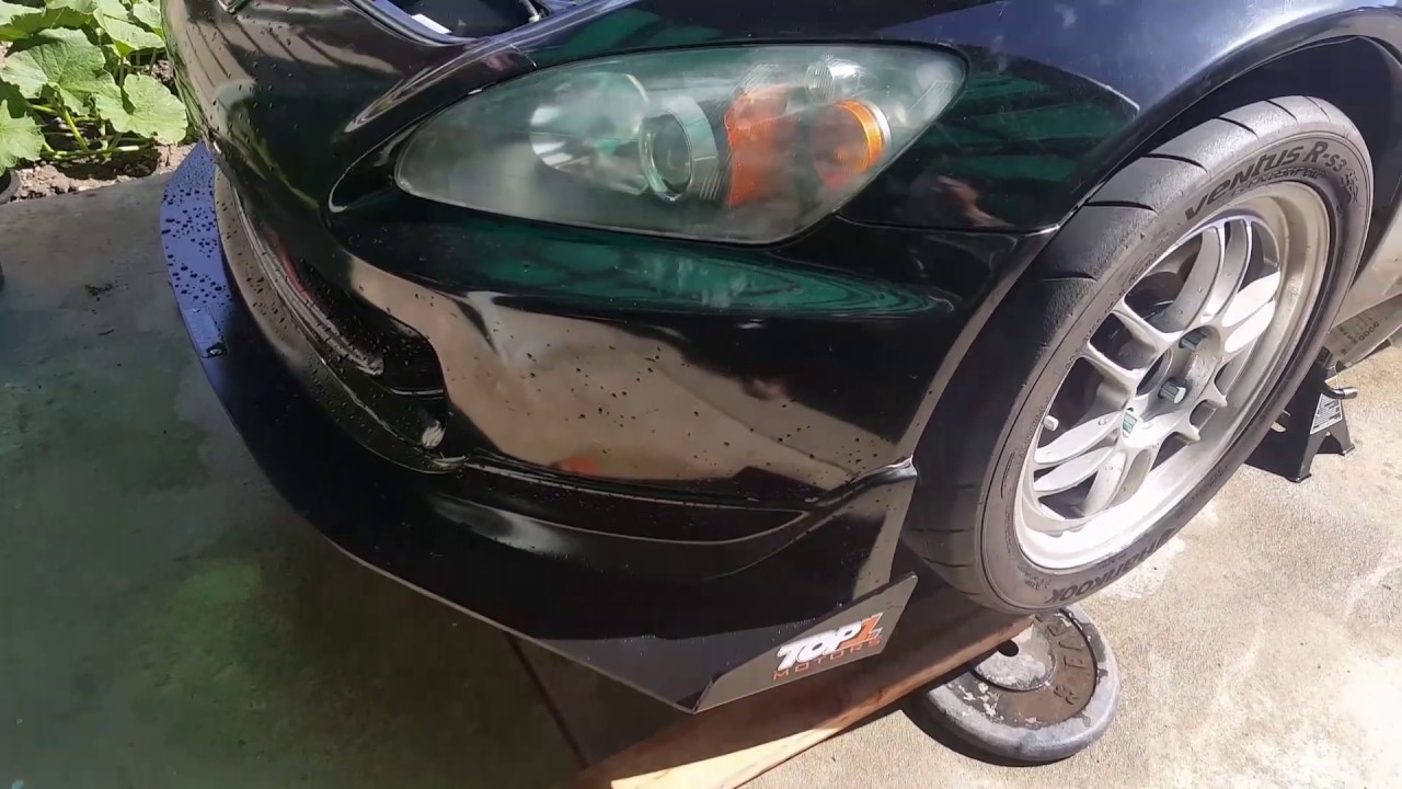 s2000 top1 motoring front lip diffuser installed - YouTube