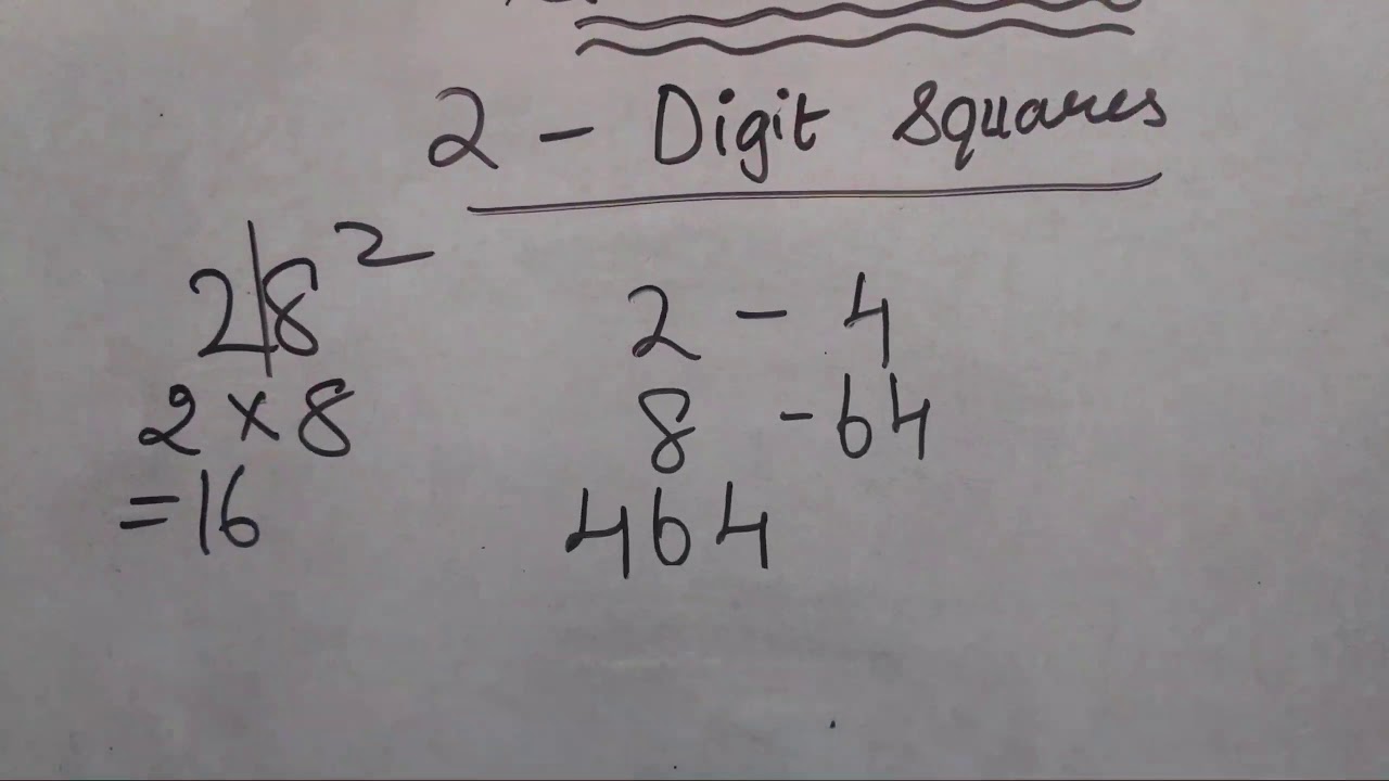 How To Solve Squares Of Number 11-99 Easiest Trick Revealed ...