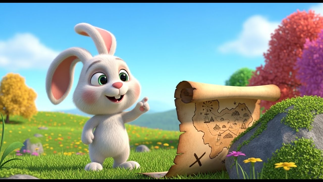 El conejo que encontró un mapa | Canción infantil y rima para niños ...