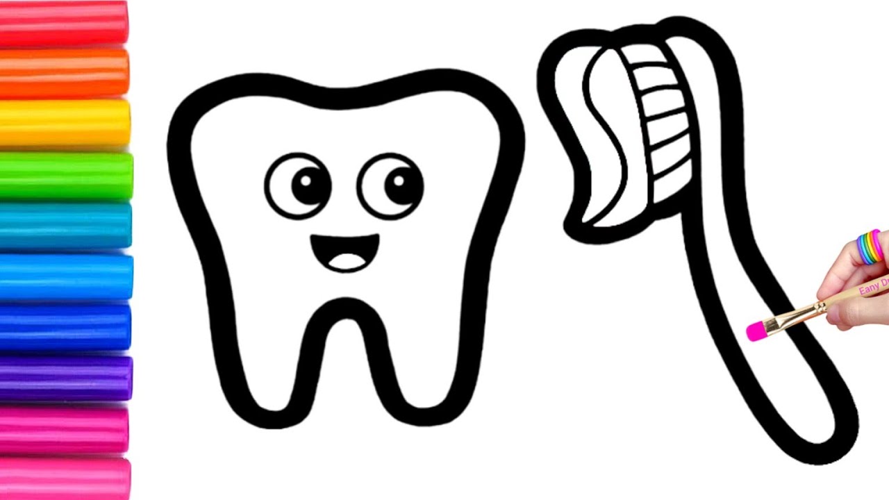 How to Draw cute and easy Toothbrush | Easy Drawing, Painting and ...