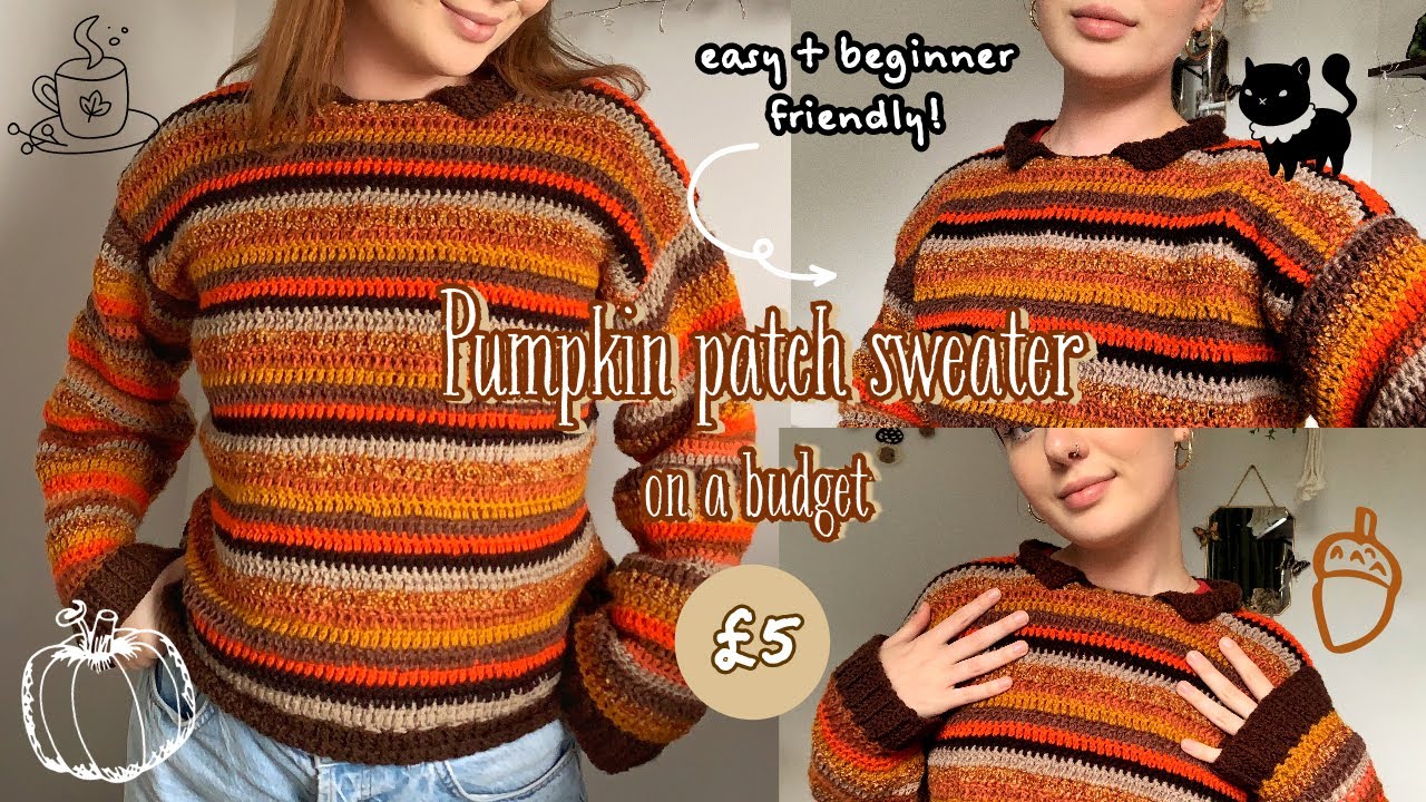 I made a pumpkin patch sweater for £5 🎃| in-depth beginner-friendly ...