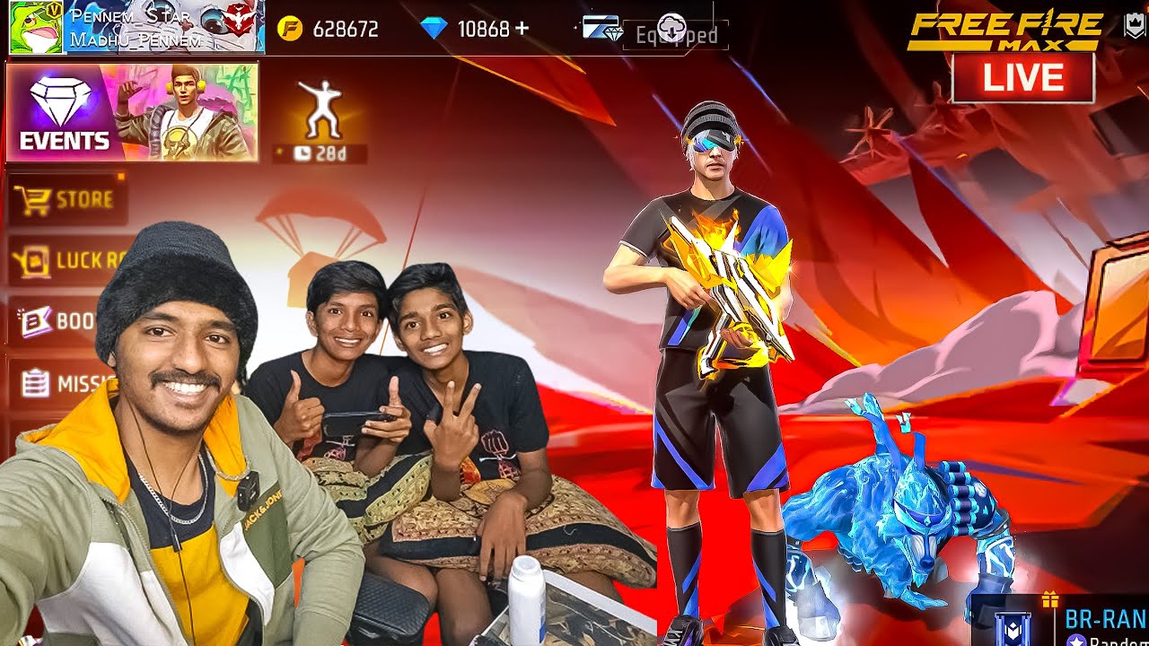 Free Fire Guild War Push With My Pro Squad full fun live | madhu Pennem ...