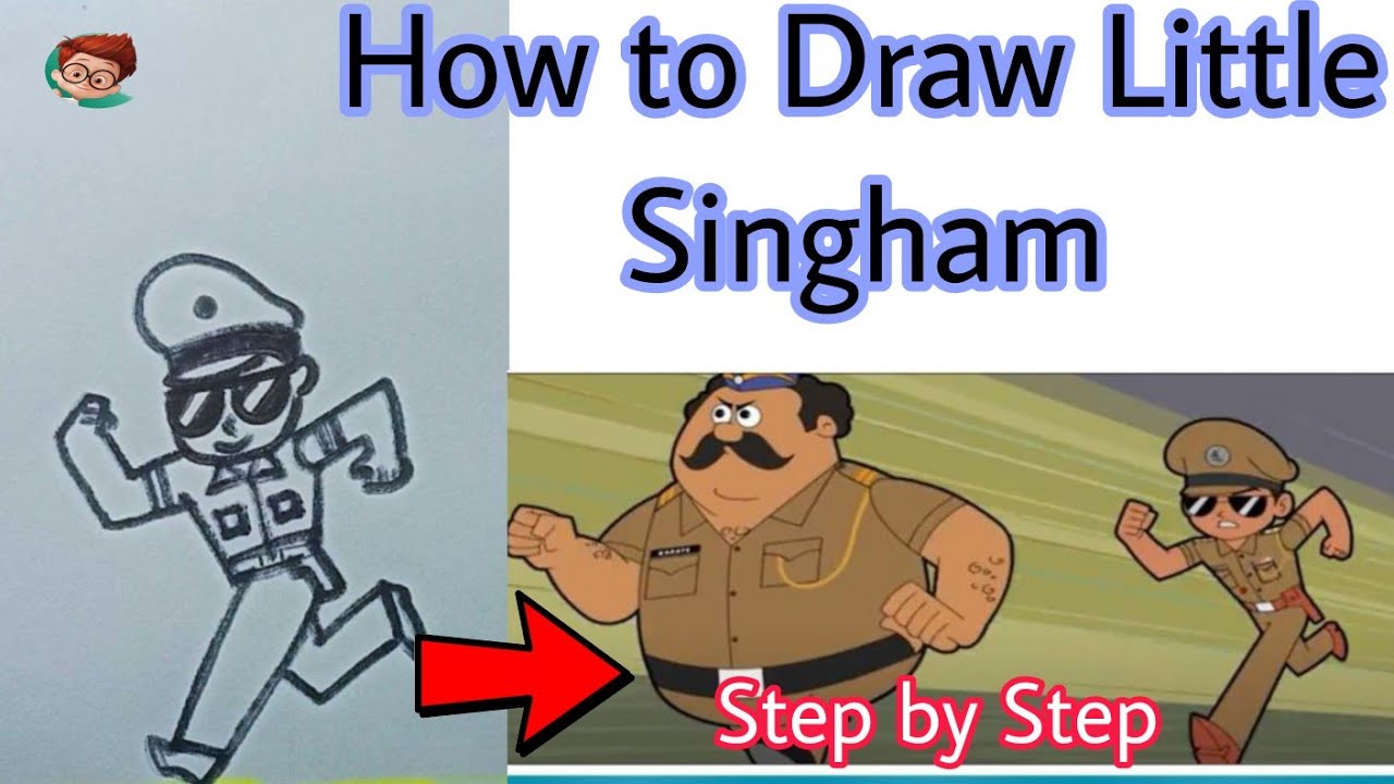 how to draw little singham drawing | how to draw little singham drawing ...