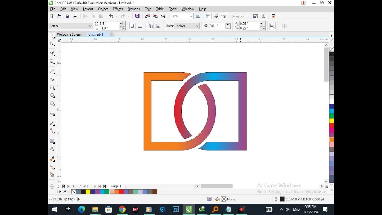 D D Logo in Corel Draw. Corel Draw Tutorial. #logo #logodesign # ...