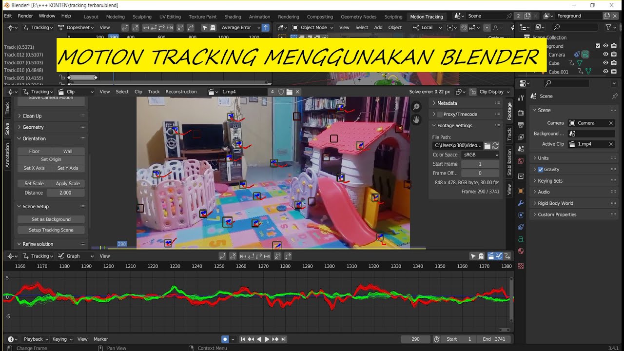 LIVE Motion tracking menggunakan Blender - YouTube