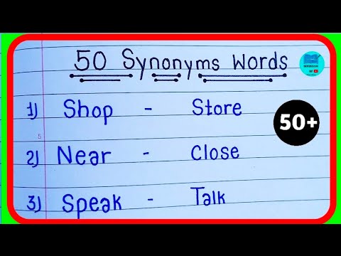 50 synonyms words in English | what is synonyms | paryayvachi shabd ...